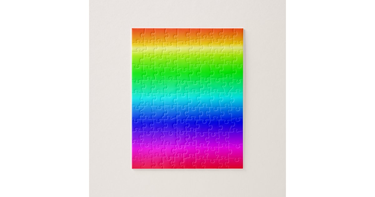 H Linear Gradient - Rainbow Jigsaw Puzzle | Zazzle