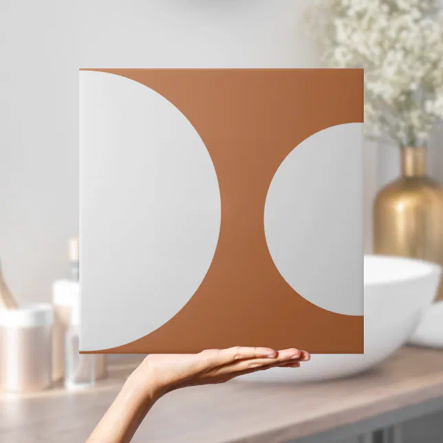 Half Circle Pattern Modern Terracotta Geometric Tile | Zazzle