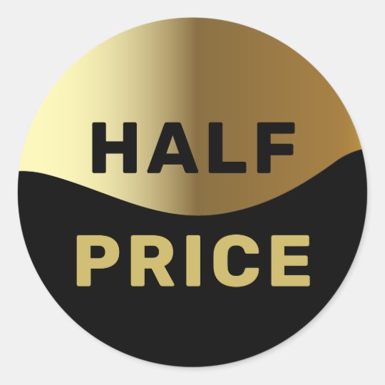 Half Price Retail Sales Sticker Product Label | Zazzle.co.uk