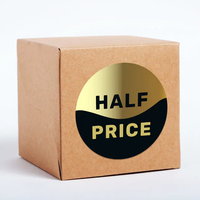 Half Price Retail Sales Sticker Product Label | Zazzle