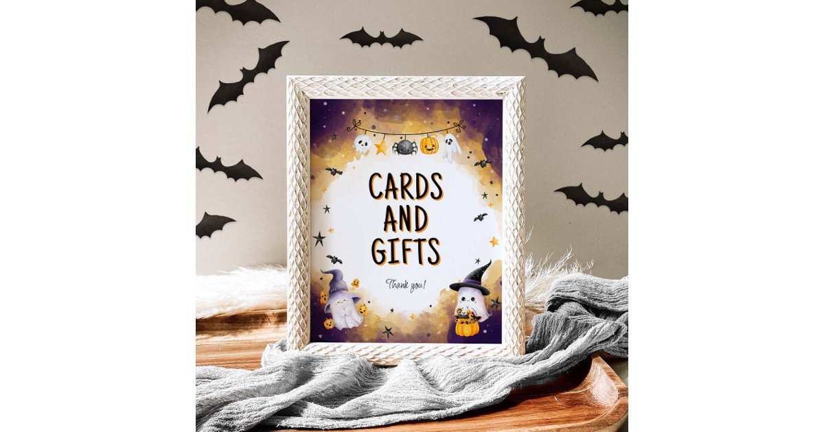 Halloween Baby Shower Cards and Gifts Sign | Zazzle