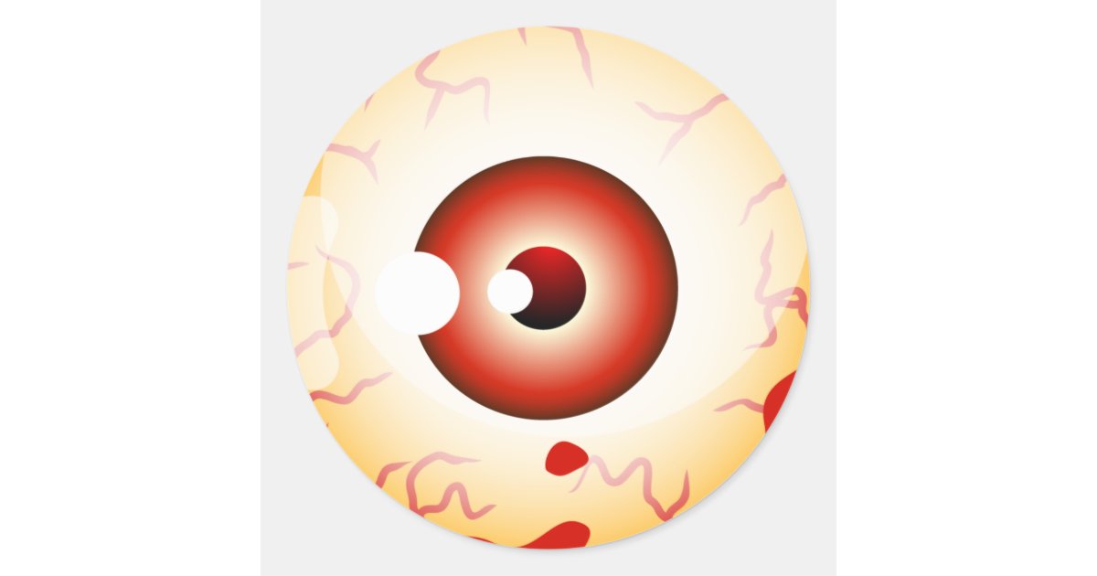 Halloween Eyeball (Distressed Effect) Classic Round Sticker | Zazzle