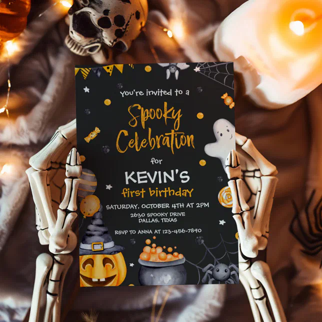 Halloween Party Spooky Celebration Birthday Invitation | Zazzle