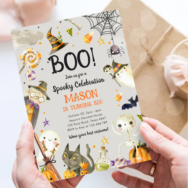 Halloween Party Spooky Celebration Boy Birthday Invitation | Zazzle