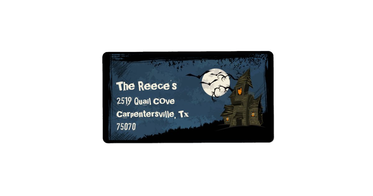 Halloween Spooky Haunted Mansion Address Labels | Zazzle