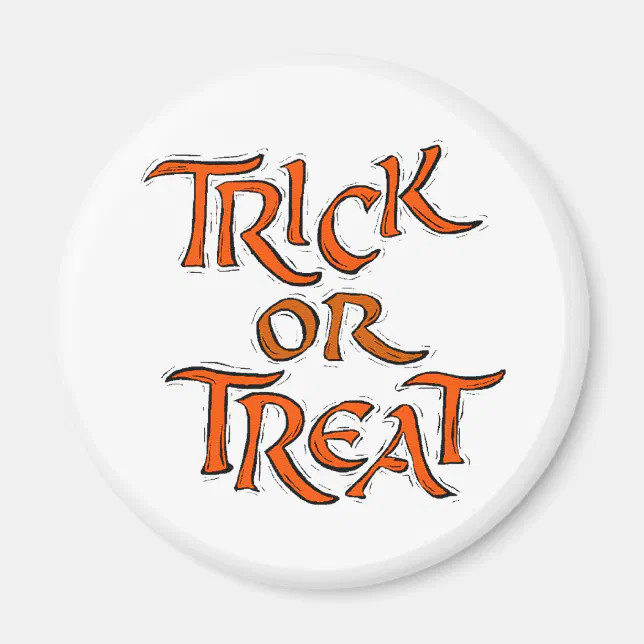 Halloween Trick or Treat Words Magnet | Zazzle
