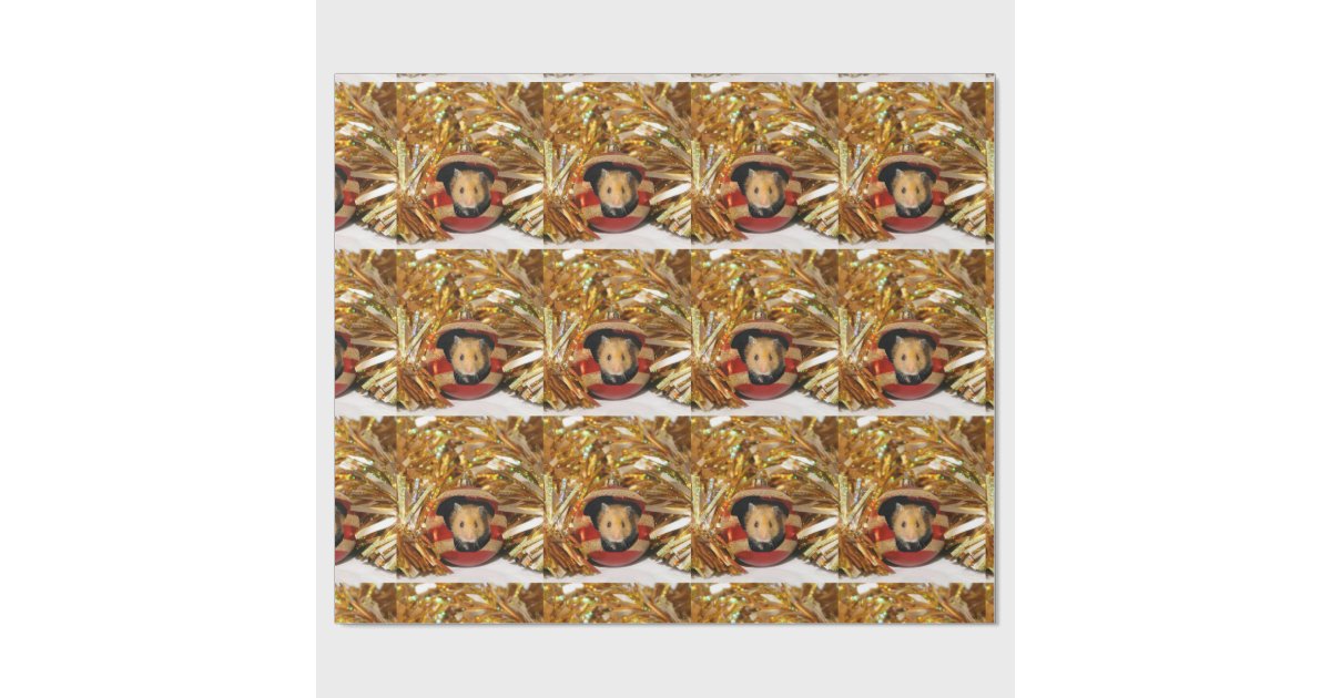 Hamster Christmas Wrapping Paper | Zazzle