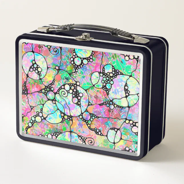 Hand And Digitally Painted Pattern Art 31 Metal Lunch Box | Zazzle