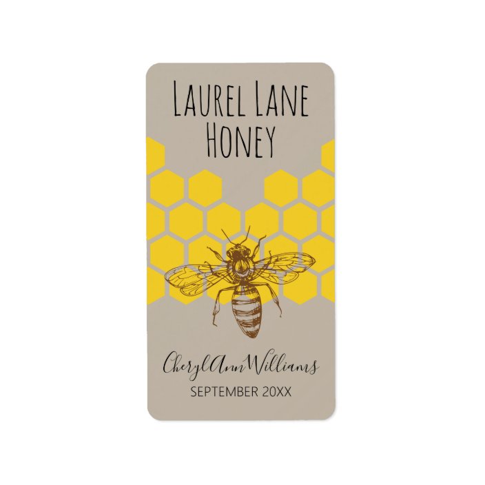 Hand-Drawn Bee Signature Series Apiary Product Label | Zazzle.co.uk