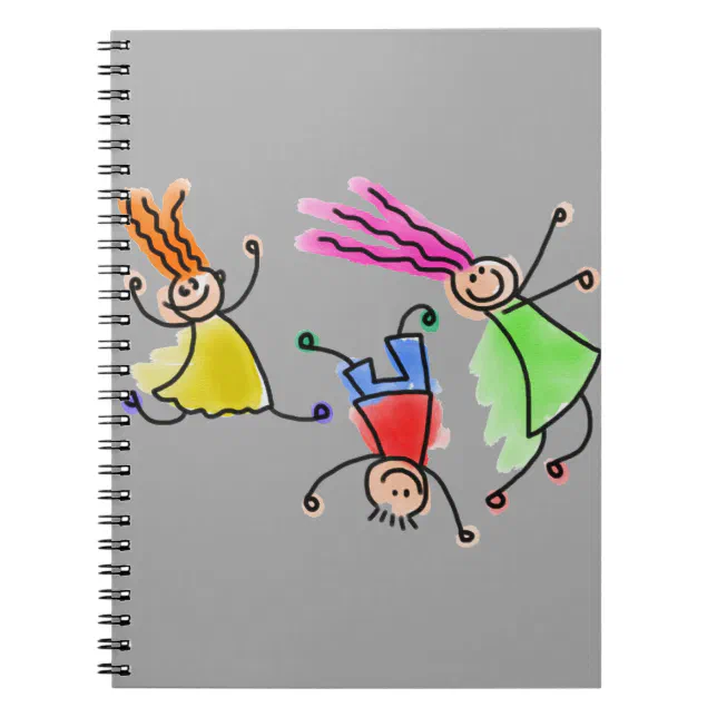 Hand-Drawn Happy Stick Figures Sketch Notebook | Zazzle