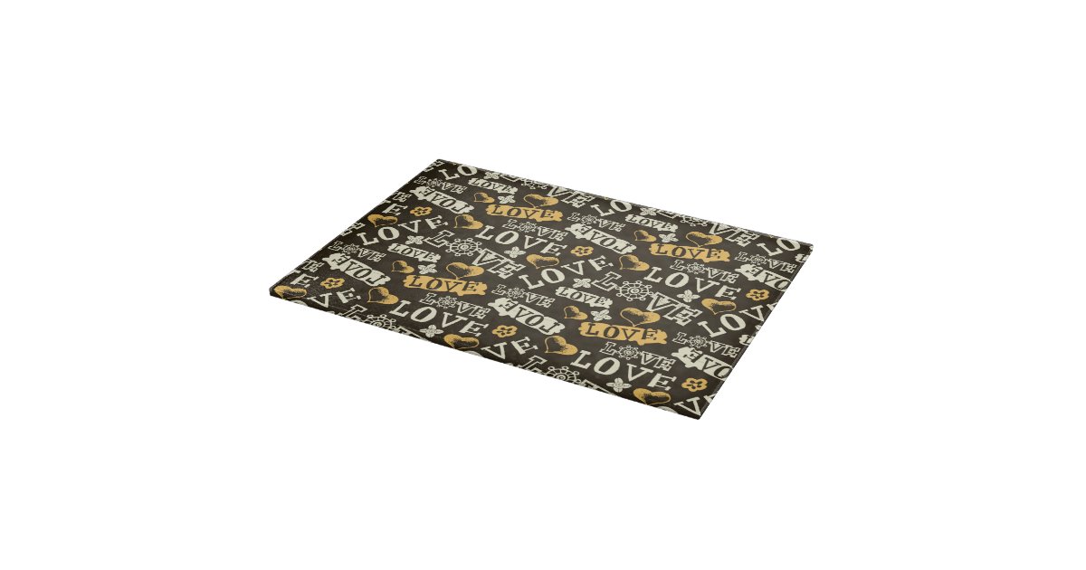 Hand Drawn Love Pattern Cutting Board | Zazzle