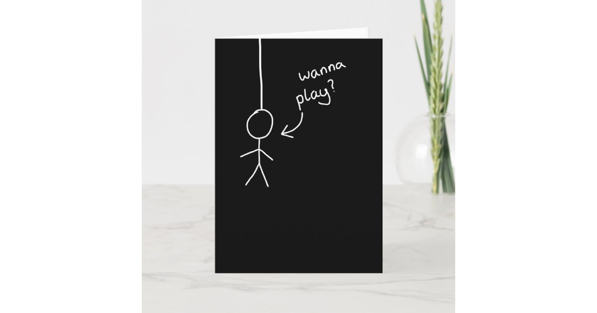 hand drawn Stick "hangman" figure card | Zazzle