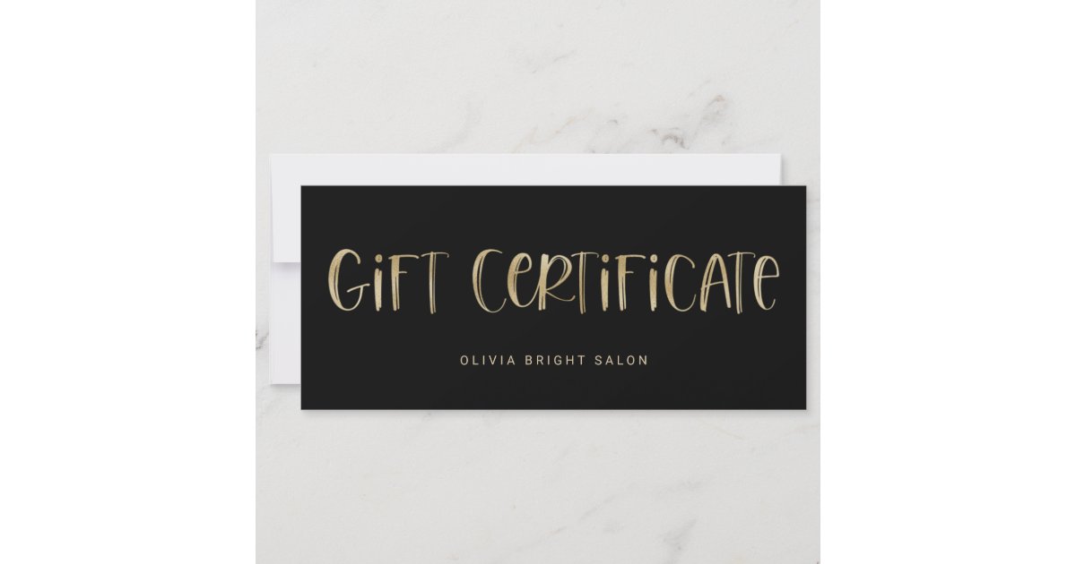 Hand Lettered Font Gold | Gift Certificate | Zazzle
