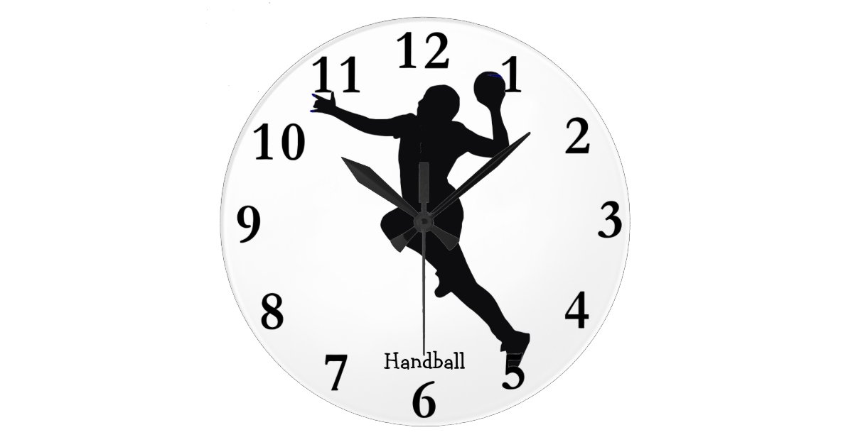 Handball Player Large Clock | Zazzle.co.uk