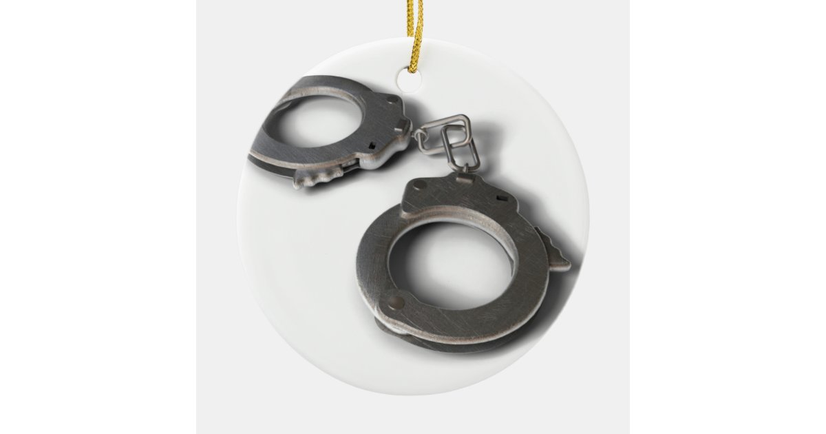 Handcuffs Ceramic Tree Decoration | Zazzle