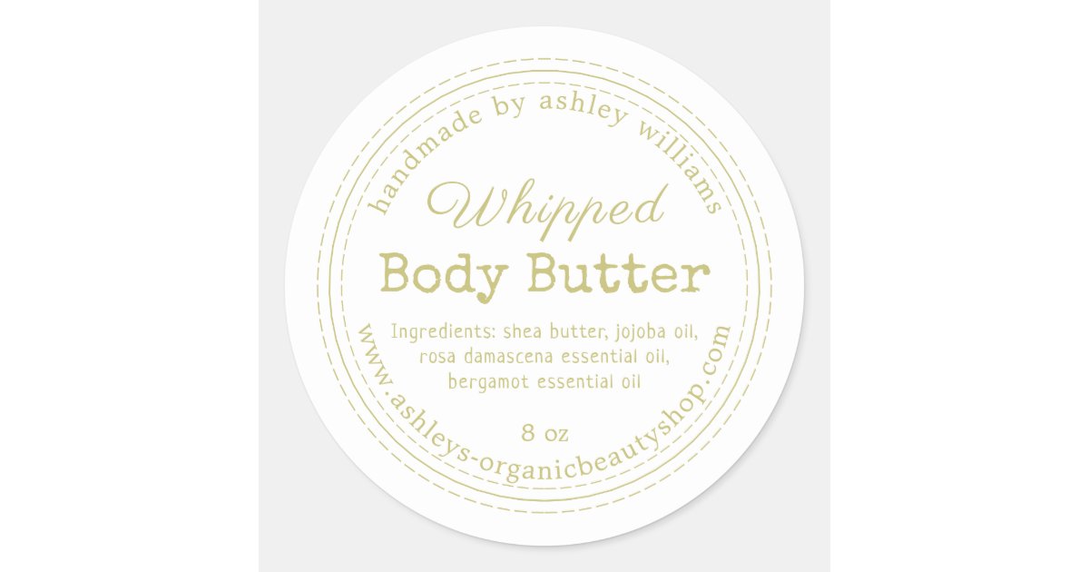 Handmade Body Butter Organic Business Label | Zazzle