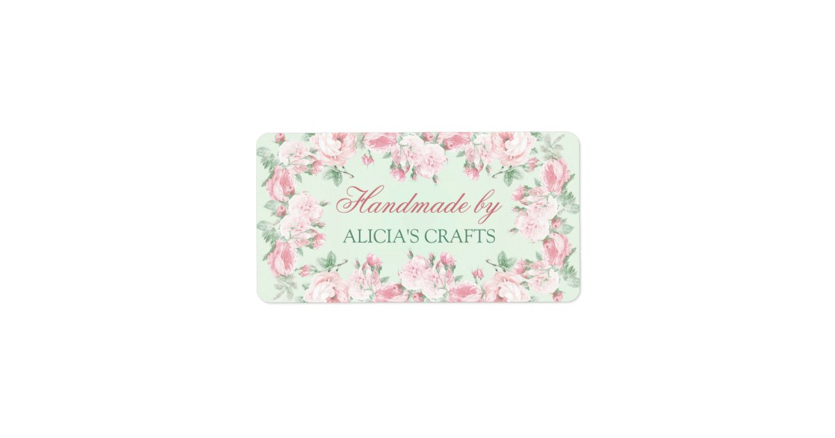 Handmade by labels personalised custom | Zazzle