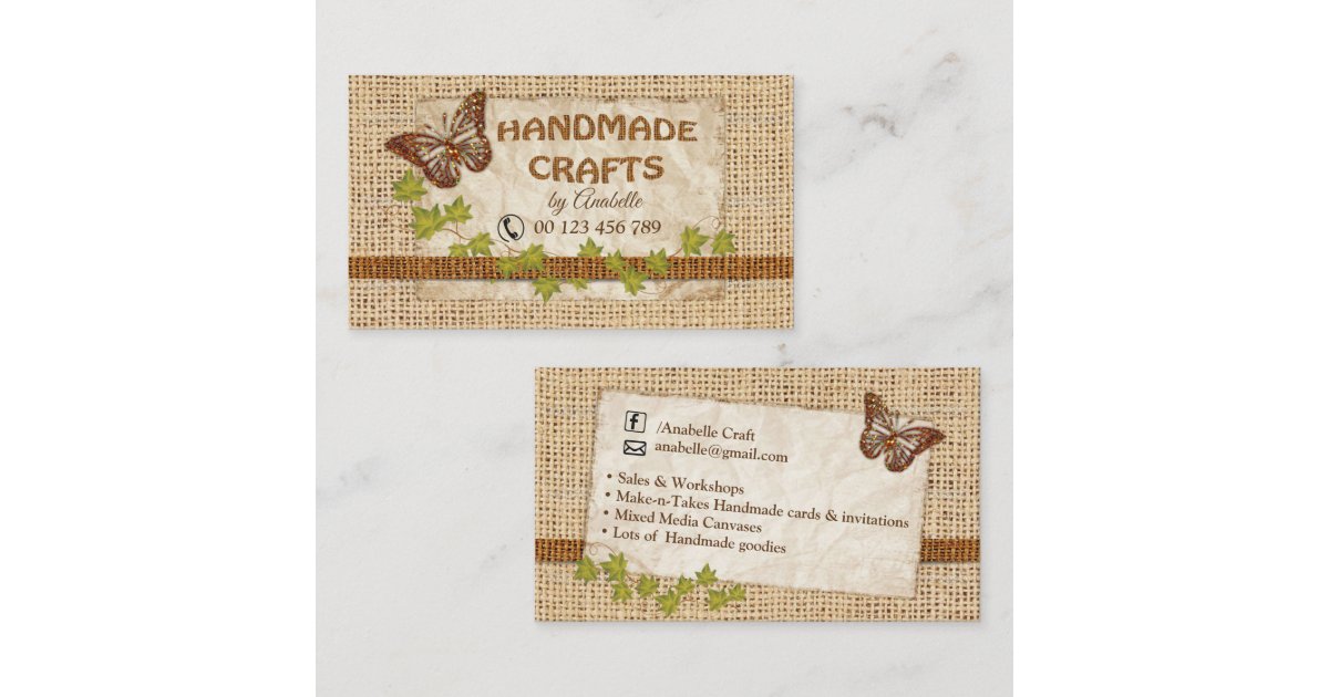 Handmade crafts business card | Zazzle