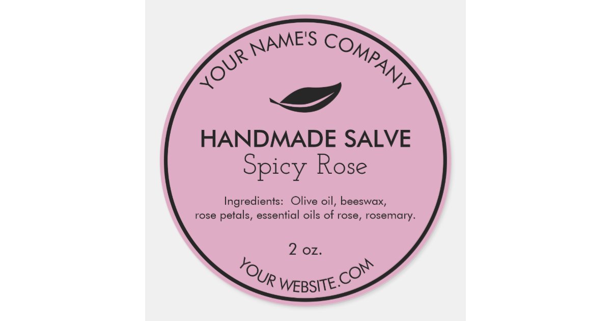 Handmade Round Salve or Body Butter Labels Modern | Zazzle