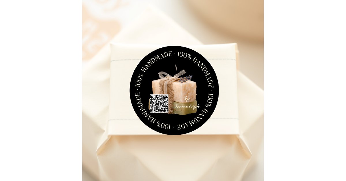 Handmade Soap with QR Code Classic Round Sticker | Zazzle