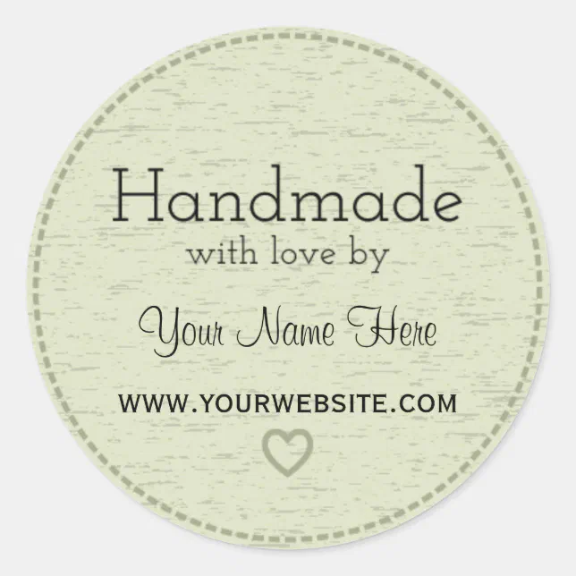 Handmade with Love | Handmade Business Stickers | Zazzle