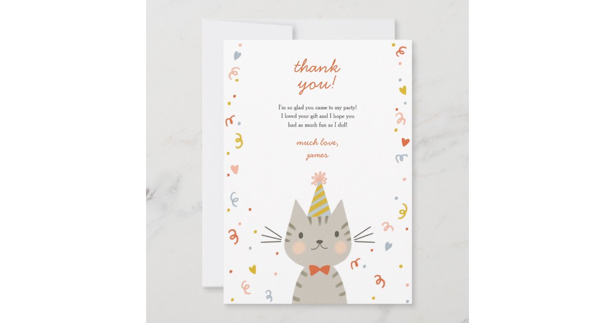 Handsome Kitty Thank You Card | Zazzle