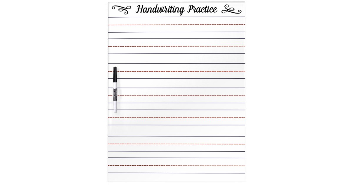 Handwriting & Lettering Practice Sheet Dry Erase Board | Zazzle