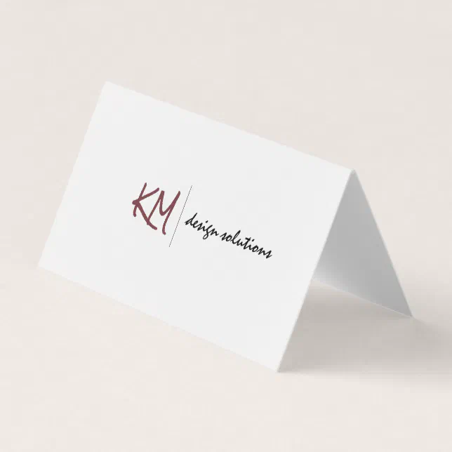 Handwritten Monogram | Simple Corporate Business Card | Zazzle