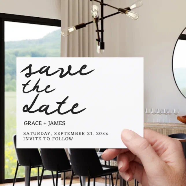 Handwritten Simple Minimalist Typography Wedding Save The Date | Zazzle