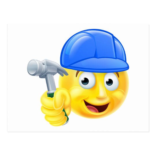 Handy Man Carpenter Builder Emoji Emoticon Postcard | Zazzle.co.uk