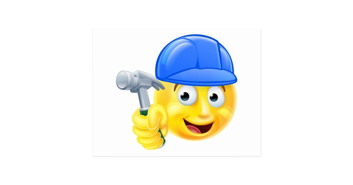 Handy Man Carpenter Builder Emoji Emoticon Postcard | Zazzle.co.uk