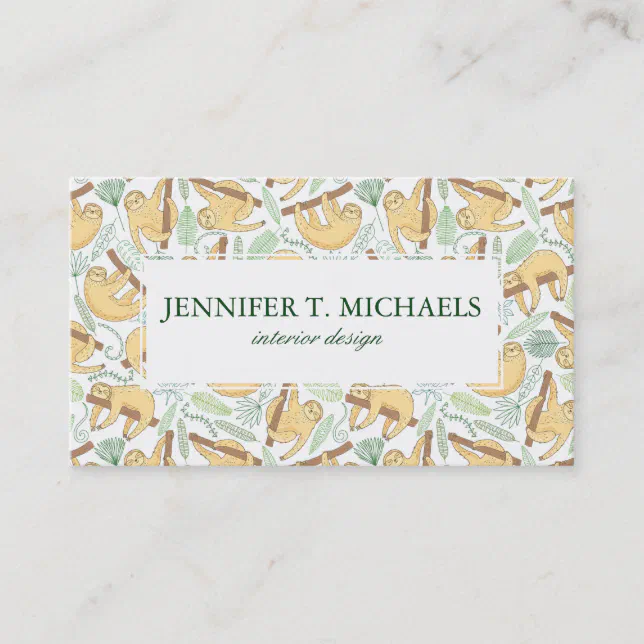 Hanging Sloths Business Card | Zazzle