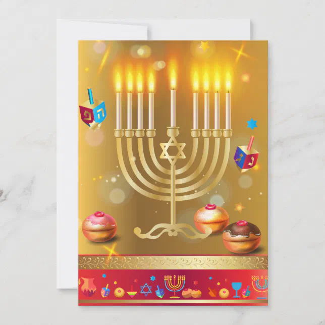Hanukkah Beautiful Jewish Holiday Greeting Card | Zazzle
