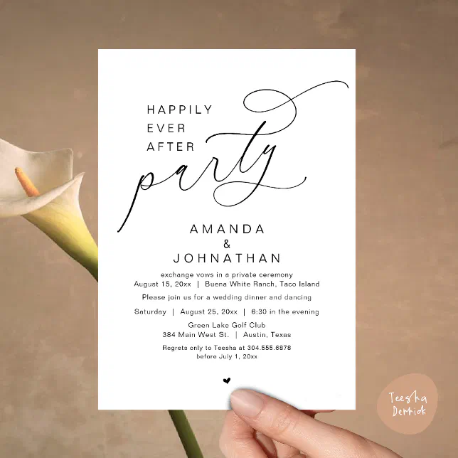 Happily Ever After Party, Romantic Wedding Dinner Invitation | Zazzle