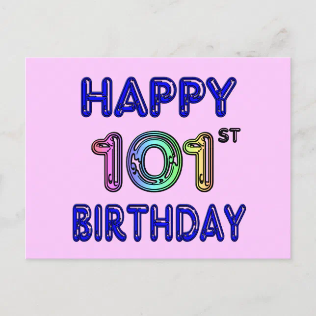 Happy 101st Birthday Postcard Zazzle