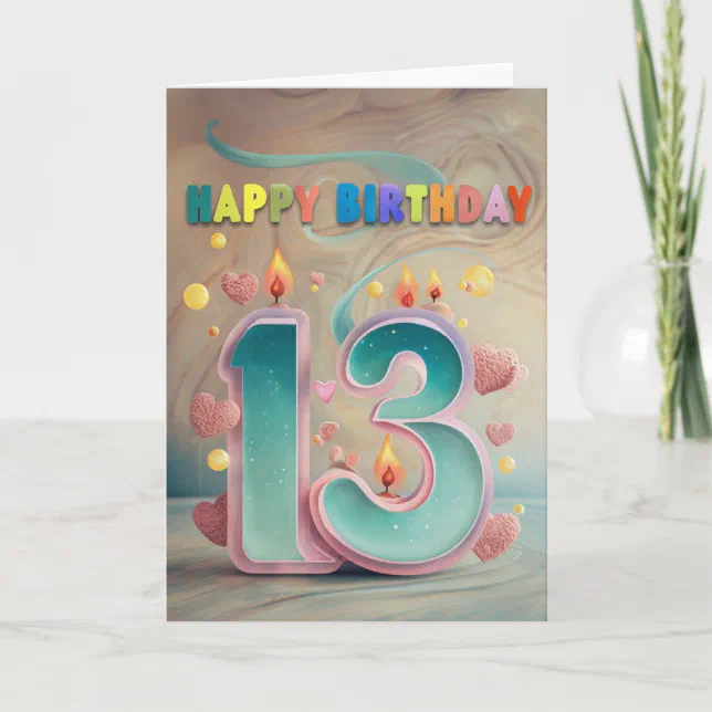 Happy 13th Birthday Card | Zazzle