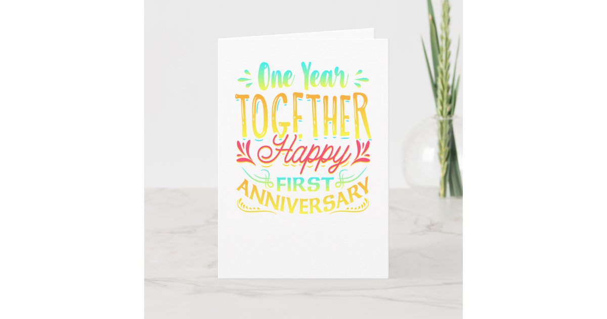 Happy 1st Anniversary One Year Together! Card | Zazzle.co.uk