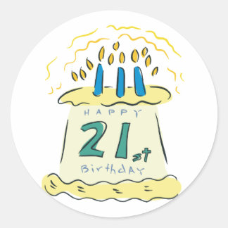 23+ Twenty First Birthday Round Stickers | Zazzle