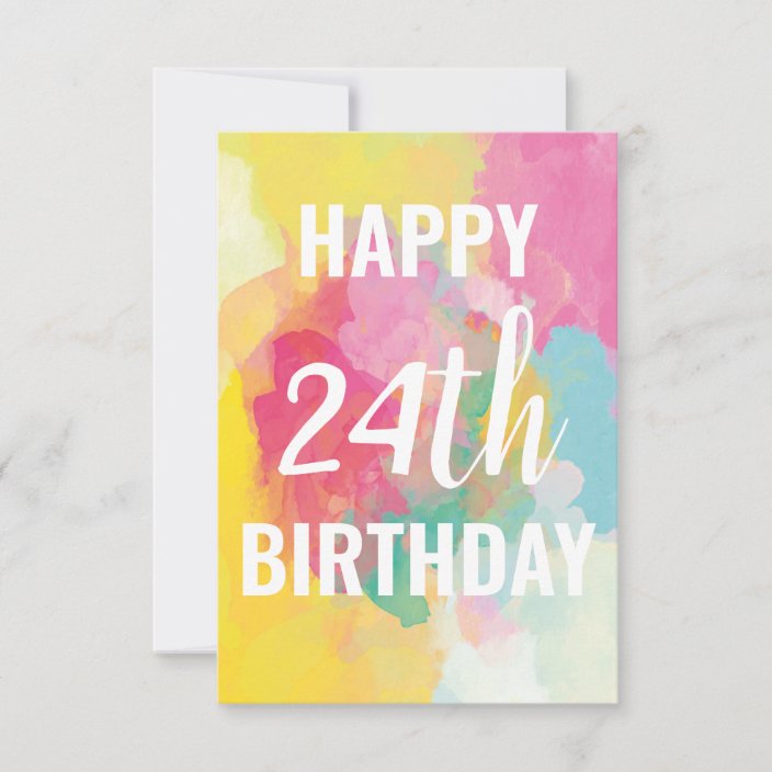 Happy 24th Birthday Card ("Watercolour Gradients") | Zazzle.co.uk