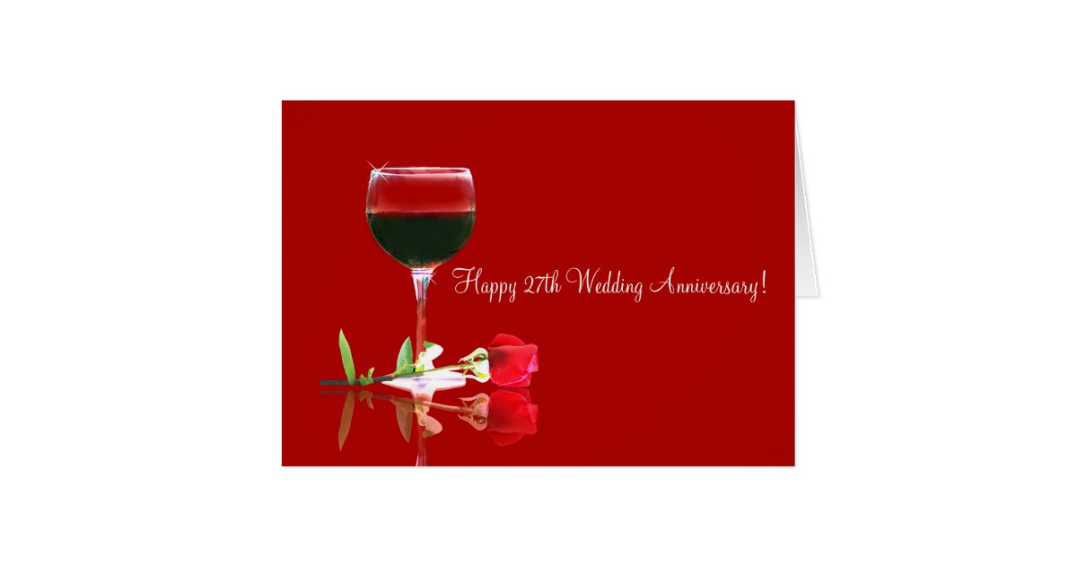 Happy 27th Wedding Anniversary Card Zazzle co uk Happy 27th Wedding Anniversary Card Zazzle co uk