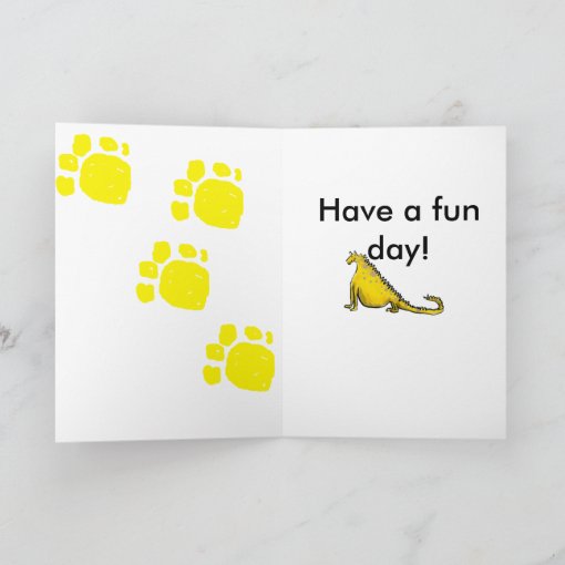 Happy 3rd birthday cartoon dinosaur in yellow boys card | Zazzle