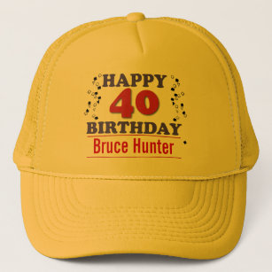 Happy 40th Birthday Hats & Caps | Zazzle UK
