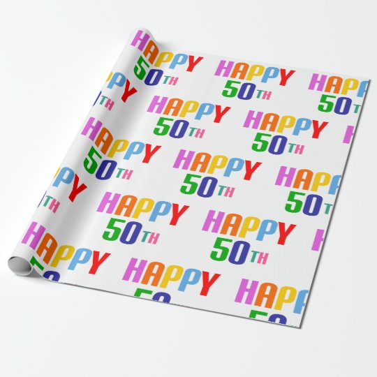 Happy 50th wrapping paper | Zazzle.co.uk