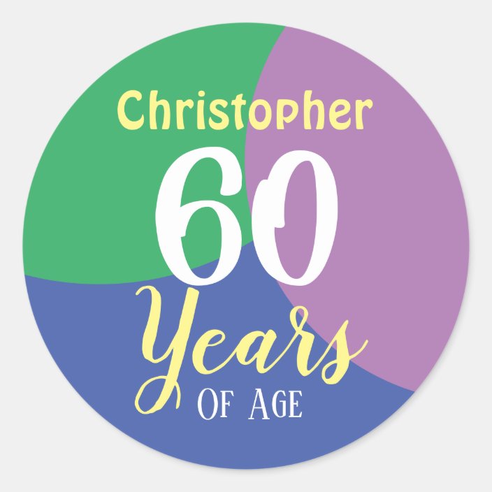 Happy 60th Birthday Classic Round Sticker | Zazzle.co.uk