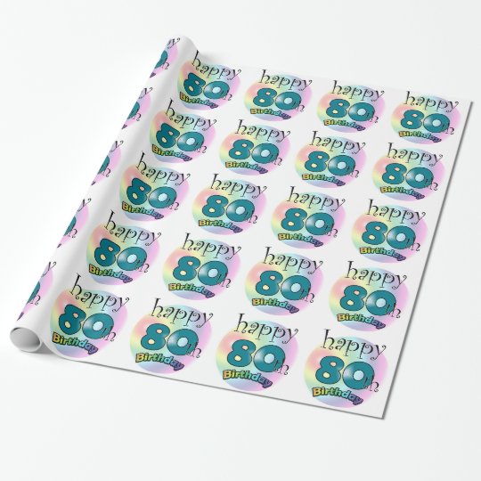 Happy 80th Birthday Wrapping Paper | Zazzle.co.uk