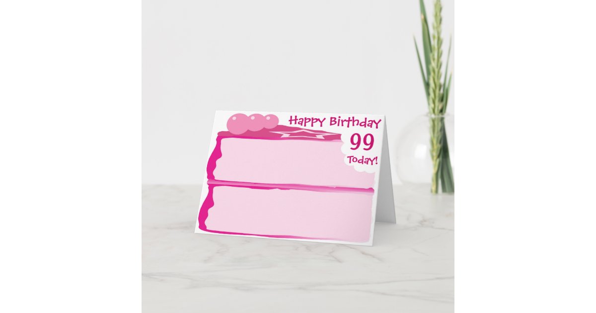 Happy 99th Birthday Card | Zazzle.co.uk