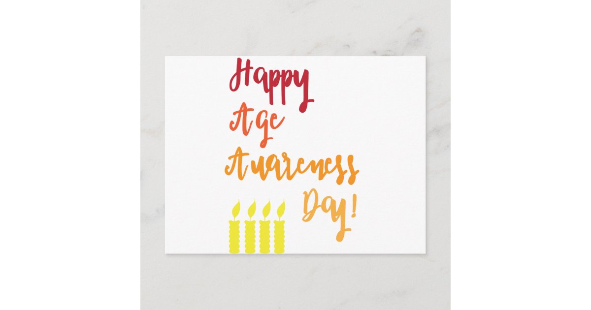 Happy age awareness day funny birthday postcard | Zazzle