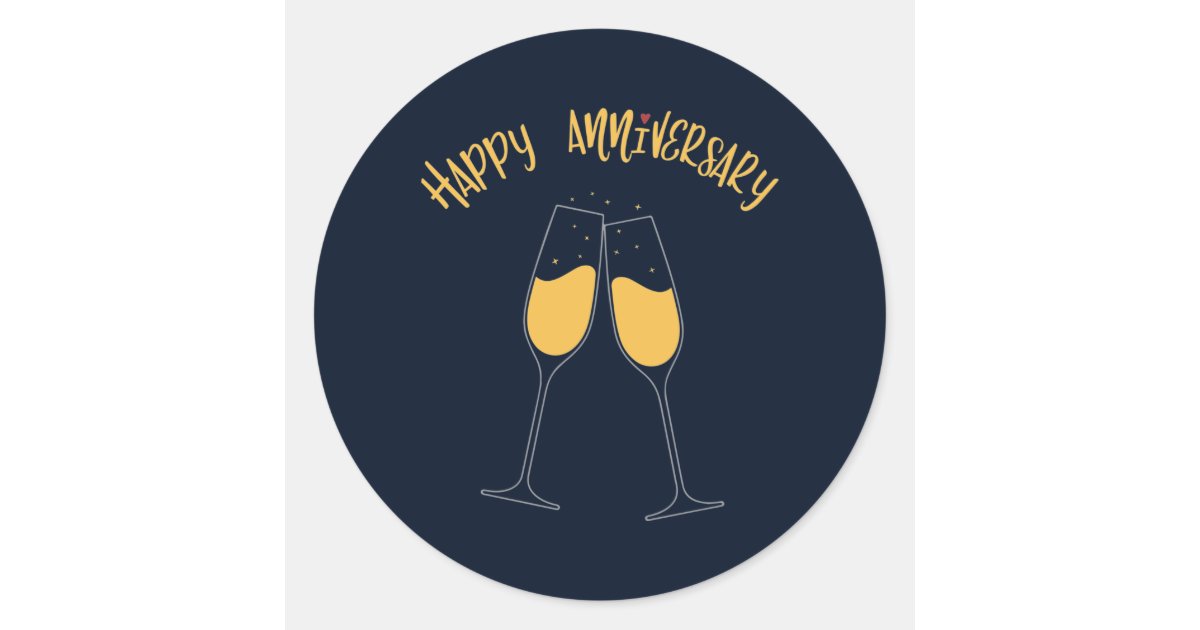 Happy Anniversary Classic Round Sticker | Zazzle