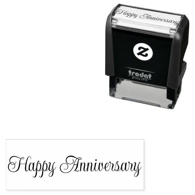 Happy Anniversary Script Text Template Self-inking Stamp | Zazzle