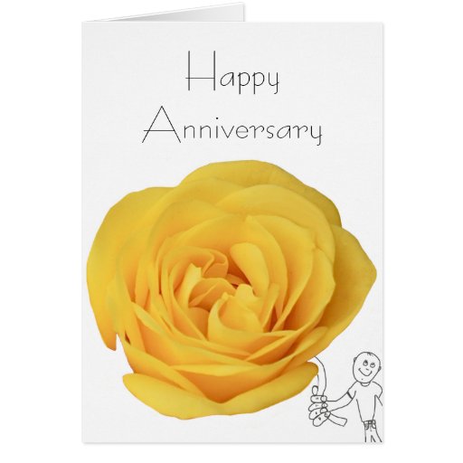 Happy Anniversary Yellow Rose Card | Zazzle